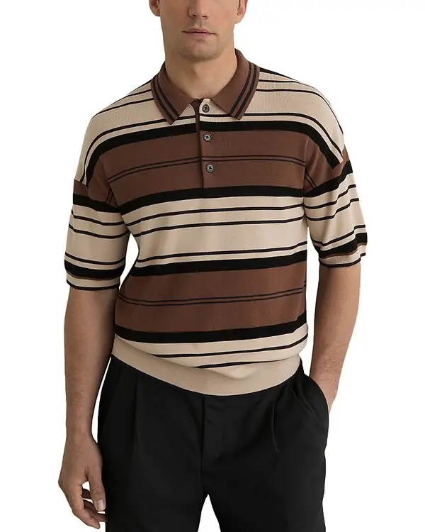 REISS Relaxed Fit Stripe Polo Shirt