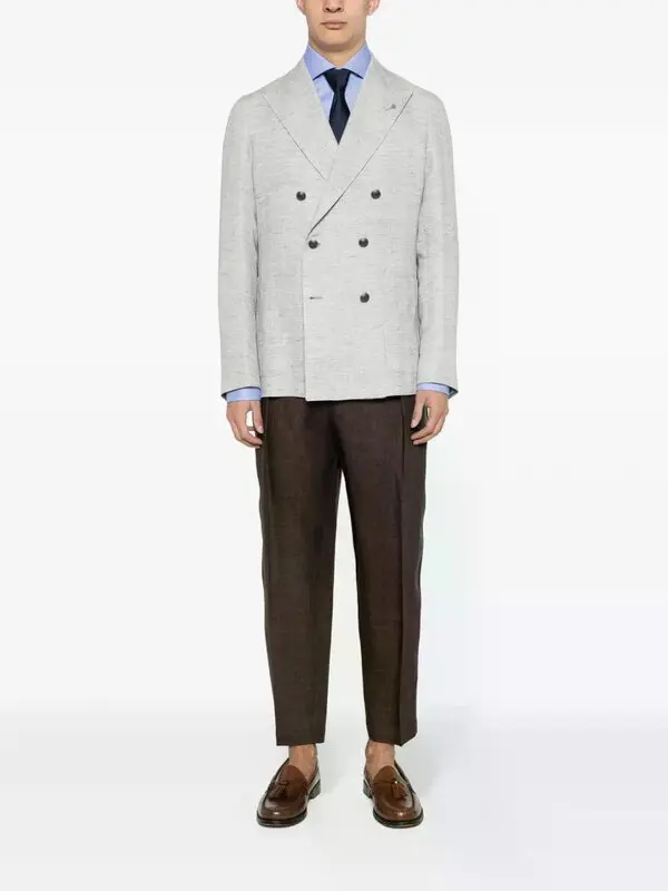 BARBA NAPOLI Cutaway Collar Cotton Shirt