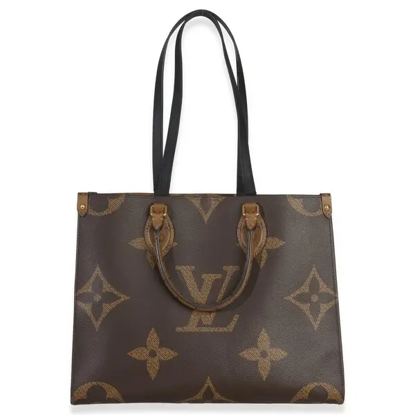 LOUIS VUITTON Onthego Mm Tote Reverse Monogram Giant Canvas - Brown