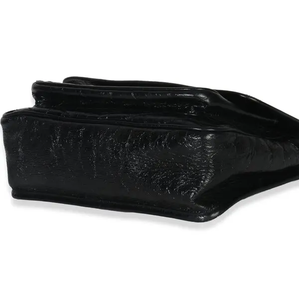 Saint Laurent Matelasse Niki Chain Satchel Crinkled Calfskin - Black
