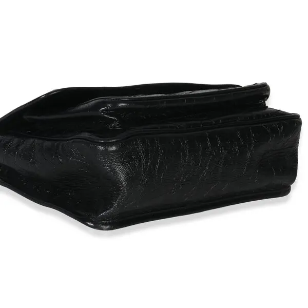 Saint Laurent Matelasse Niki Chain Satchel Crinkled Calfskin - Black