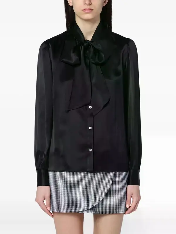 Alessandra Rich Bow-neck Satin Shirt