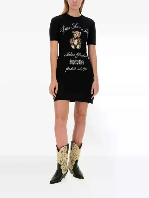 Moschino Teddy Graphic Mini Dress