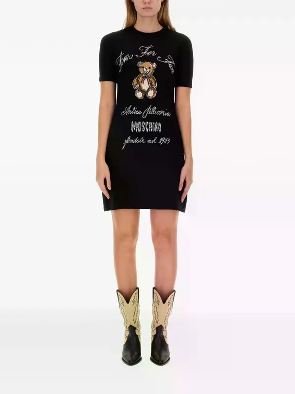 Moschino Teddy Graphic Mini Dress