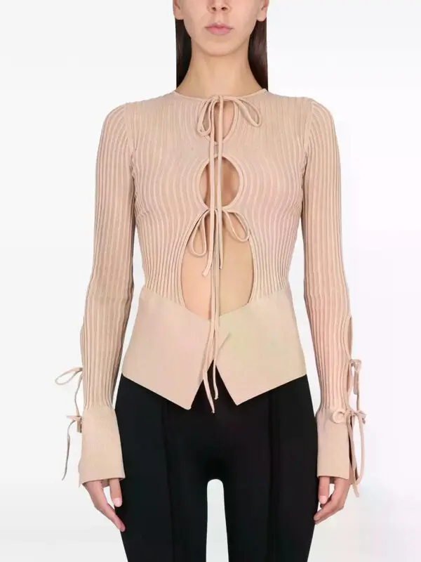 ANDREĀDAMO Tie-front Cardigan