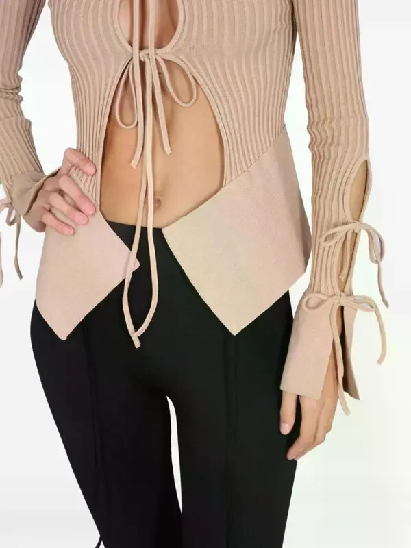 ANDREĀDAMO Tie-front Cardigan