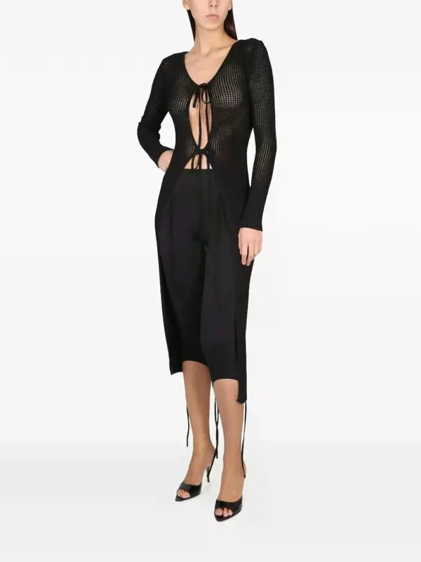 ANDREĀDAMO Perforated Long Cardigan