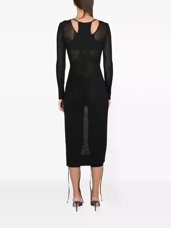 ANDREĀDAMO Perforated Long Cardigan
