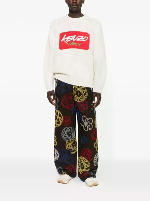 Kenzo X Futura 2000 Flower-embroidered Trousers