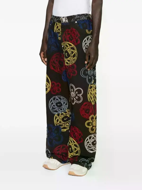 Kenzo X Futura 2000 Flower-embroidered Trousers