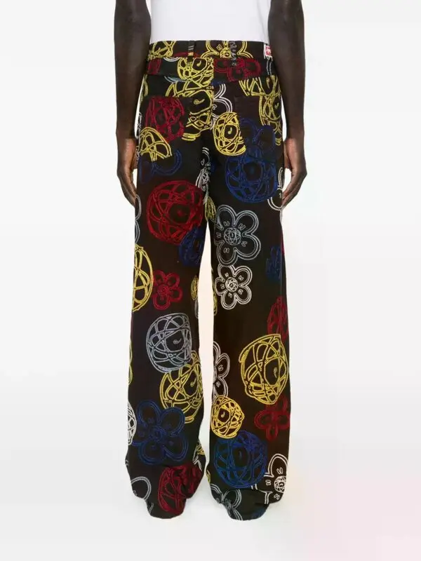 Kenzo X Futura 2000 Flower-embroidered Trousers