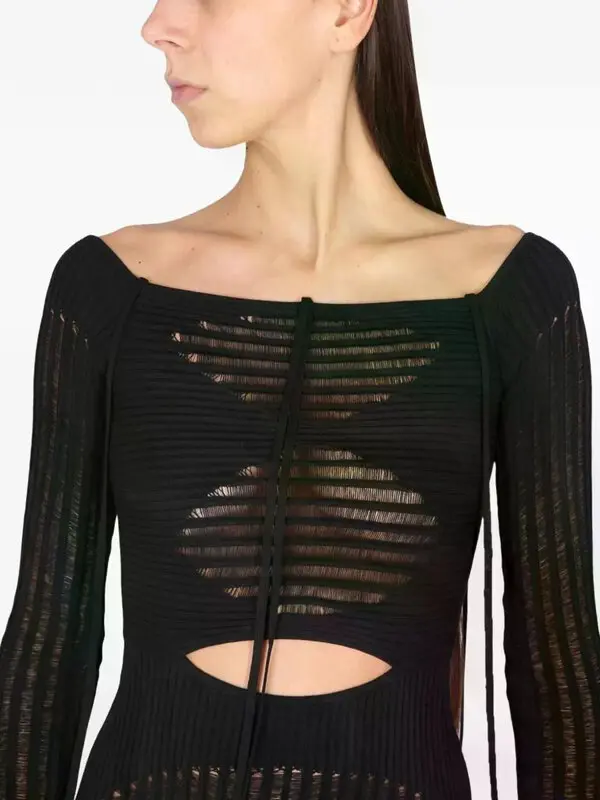 ANDREĀDAMO Cutout Long-sleeve Mini Dress