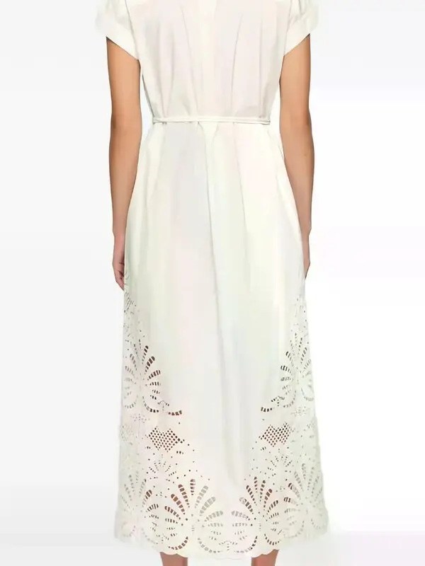 Clea Kya Embroidered Midi Dress - White