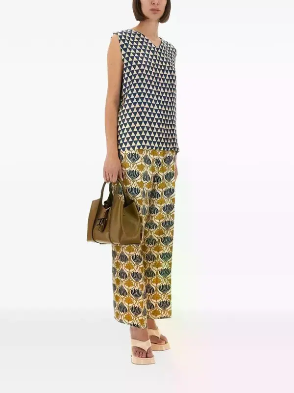 Max Mara Printed V-neck Blouse