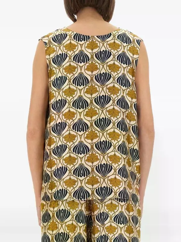 Max Mara Printed V-neck Blouse