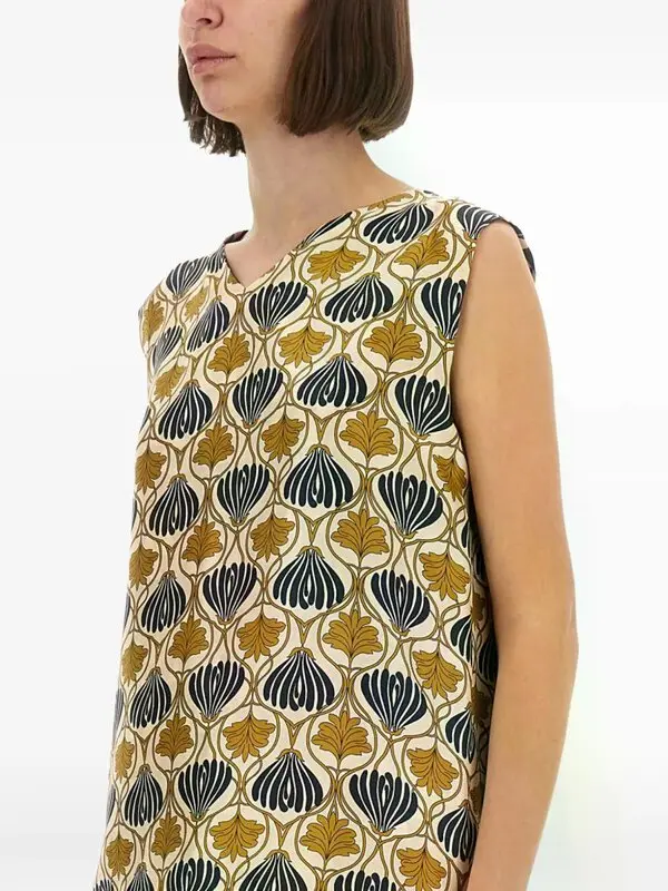 Max Mara Printed V-neck Blouse