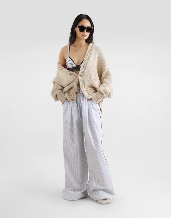 Dolce & Gabbana Striped Poplin Trousers - Multicolor