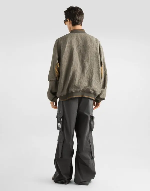 Dolce & Gabbana Cargo-print Oversized Twill Bomber Jacket