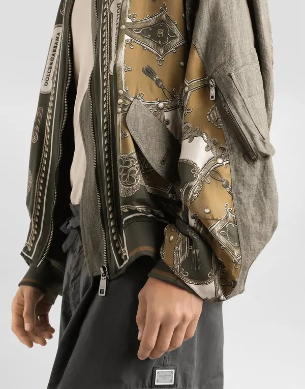 Dolce & Gabbana Cargo-print Oversized Twill Bomber Jacket