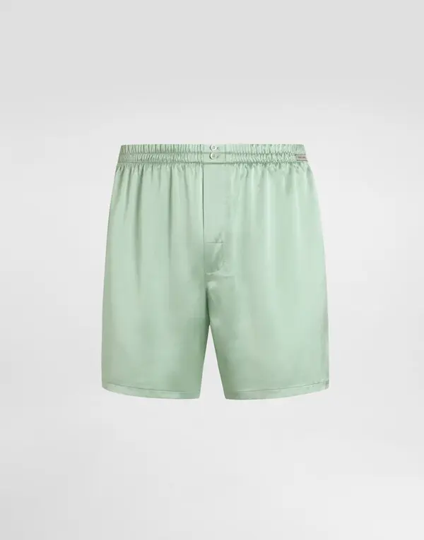 Dolce & Gabbana Silk Satin Boxer Shorts - Green