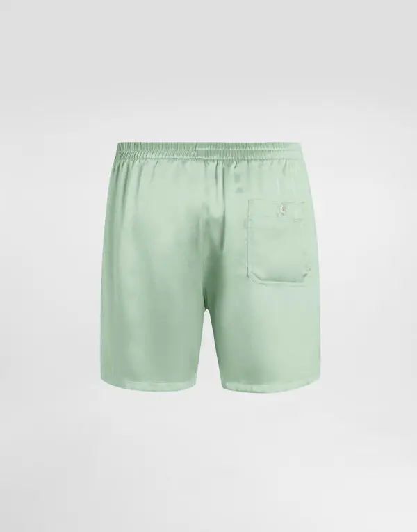 Dolce & Gabbana Silk Satin Boxer Shorts - Green