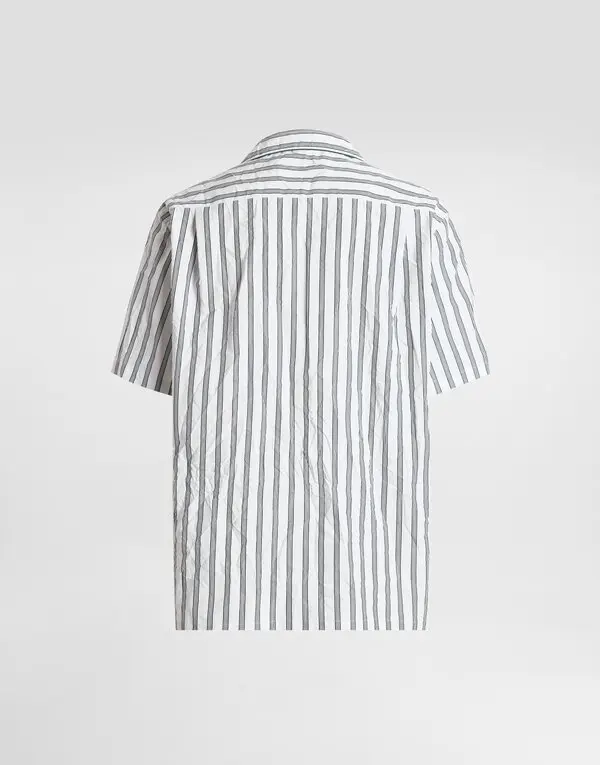 Dolce & Gabbana Crinkled Striped Poplin Hawaii Shirt