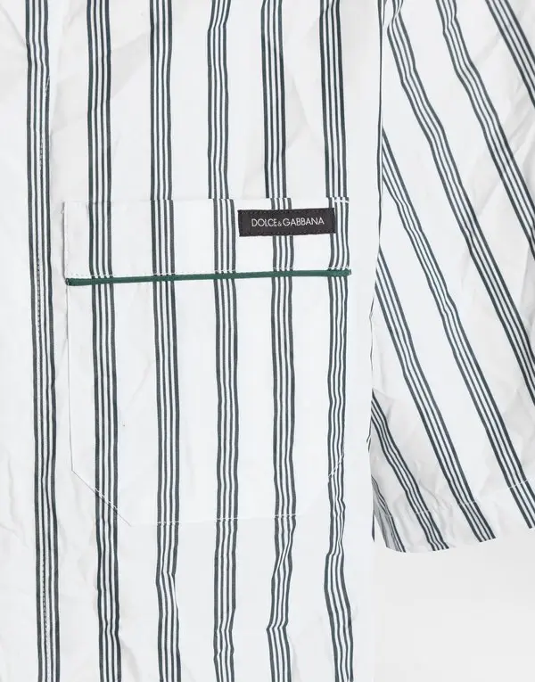 Dolce & Gabbana Crinkled Striped Poplin Hawaii Shirt