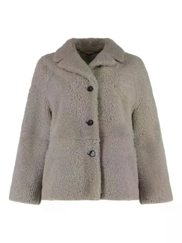 Max Mara Violante Shearling Coat - Grey