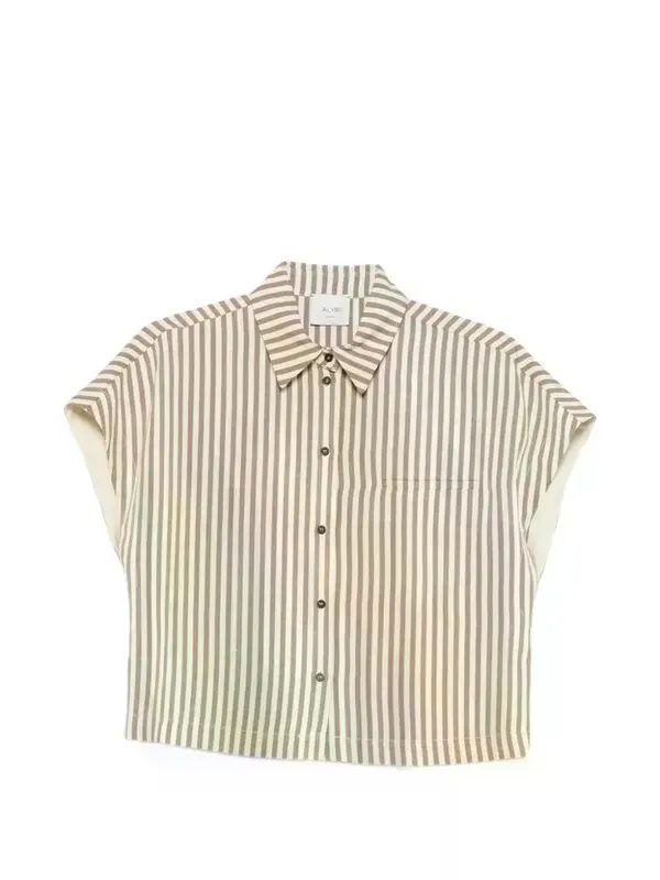 ALYSI Striped Buttoned Shirt - Neutrals