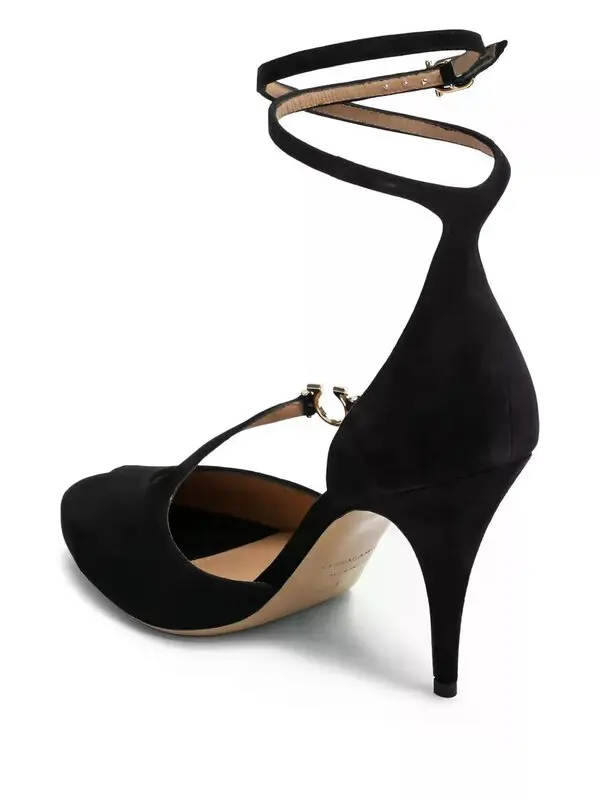 FERRAGAMO 95mm Peep-toe Pumps With Ankle Strap