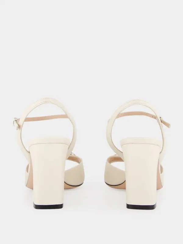 Gucci Leather Horsebit Sandals - White