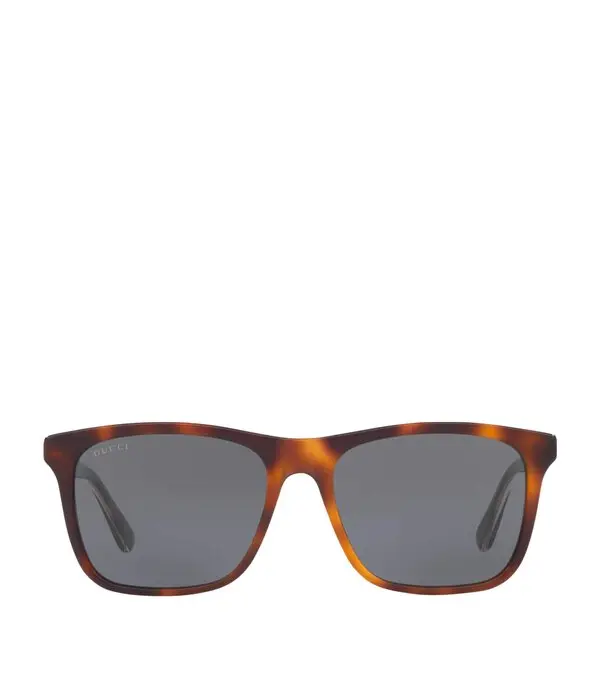 Gucci Acetate Rectangle Sunglasses - Brown