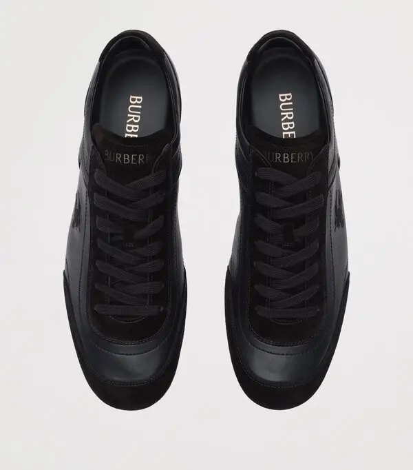 Burberry Leather Knight Runner Sneakers - Black