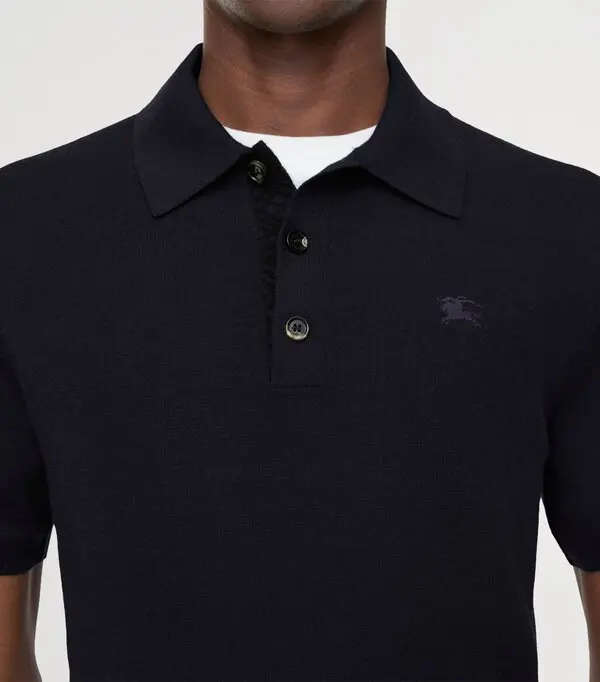 Burberry Cashmere Polo Shirt - Navy