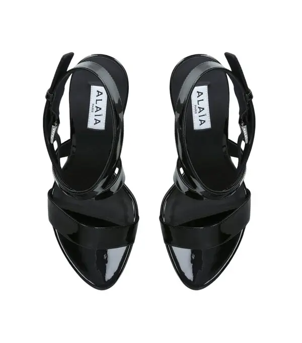 Alaïa Patent Leather Cone Sandals 90 - Black