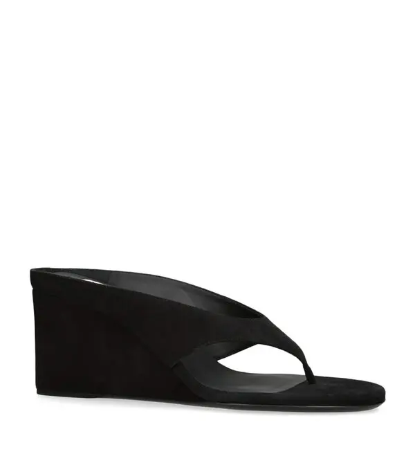Alaïa Suede Cube Wedge Sandals 75 - Black