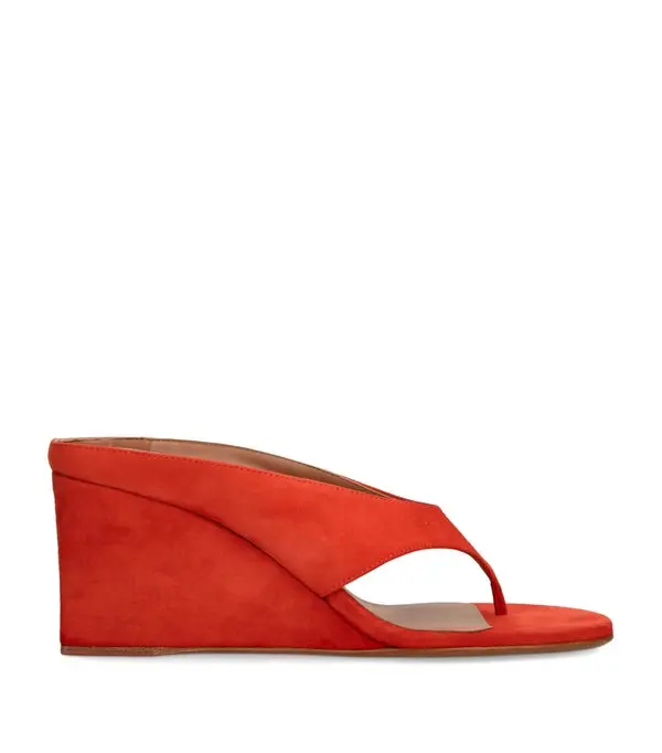 Alaïa Suede Cube Wedge Sandals 75