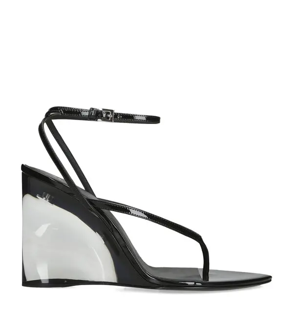 Alaïa Patent Leather Wedge Sandals