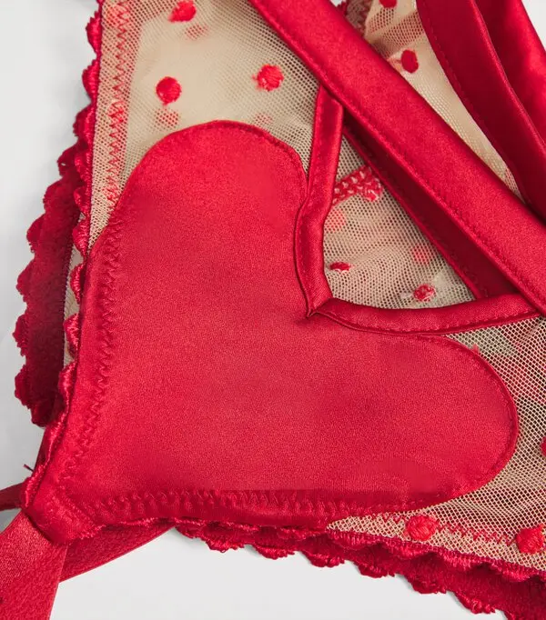 FLEUR DU MAL Embroidered Amour Suspender Belt