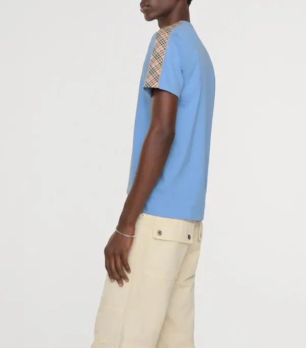 Burberry Check-trim T-shirt - Blue