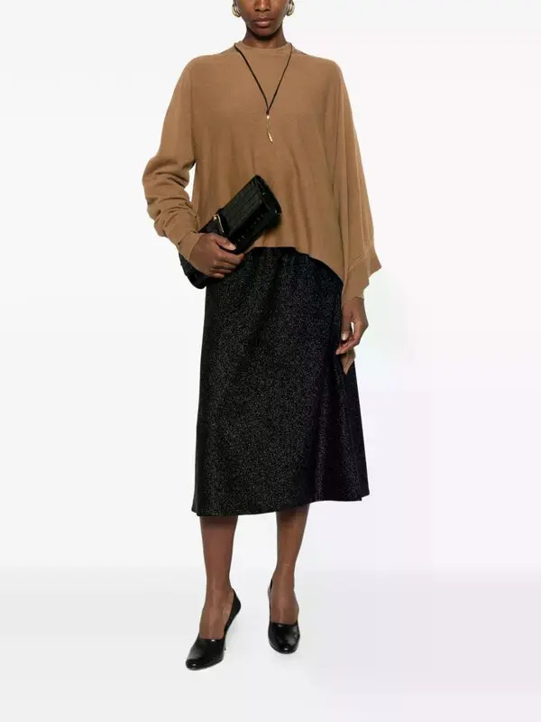 JIL SANDER Elasticated A-line Midi Skirt
