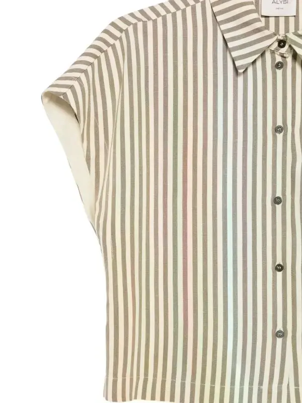 ALYSI Striped Buttoned Shirt - Neutrals