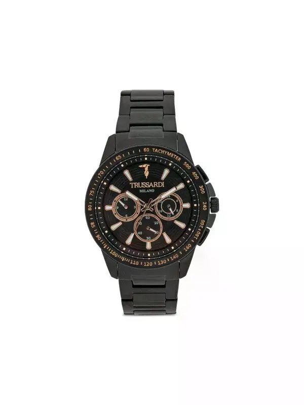 TRUSSARDI 44mm Chronograph Watch - Black