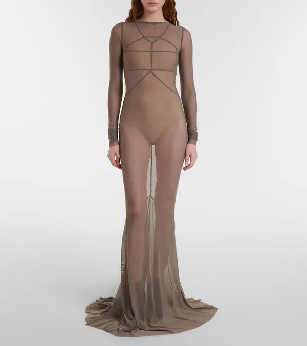 Rick Owens Temple Tulle Gown - Grey