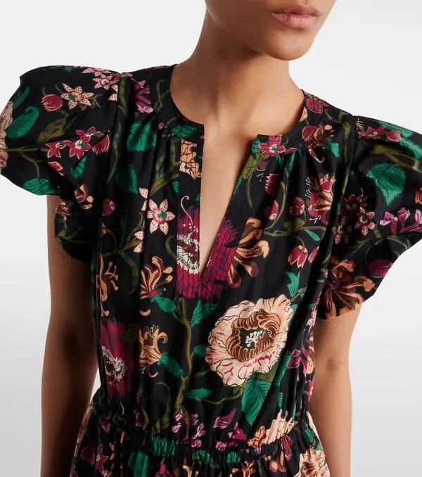 Ulla Johnson Marin Floral Cotton Poplin Midi Dress - Multicoloured