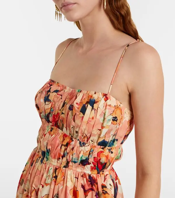 Ulla Johnson Vidri Floral Cotton Poplin Midi Dress - Multicoloured