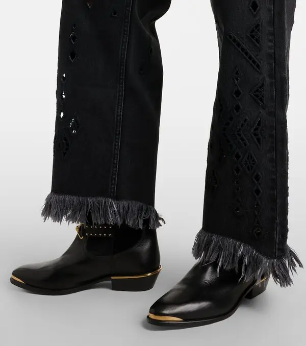 Isabel Marant Étoile Amia Broderie Anglaise Flared Jeans