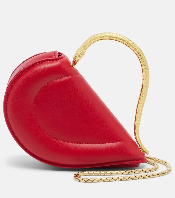 BVLGARI Serpenti Cuoricino Mini Top-handle Bag - Red