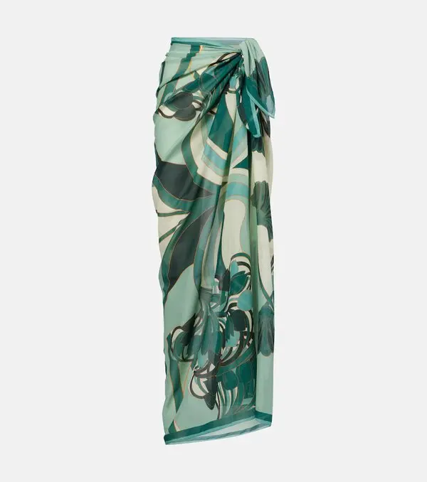 La DoubleJ Printed Cotton Beach Cover-up - Green
