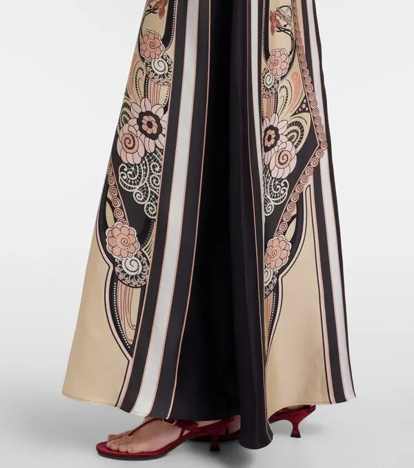La DoubleJ Sorella Printed Silk Maxi Dress